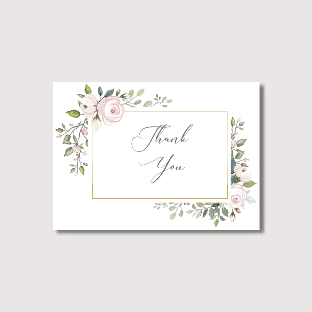Floral Acknowledgement Thank You Cards for Wedding, Birthday in Dubai ...